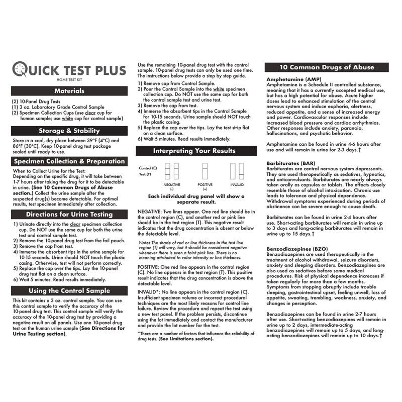 Quick Test Plus Home Test Kit with Control - Spectrum Labs